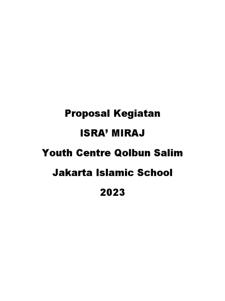 Proposal Isra Miraj | PDF