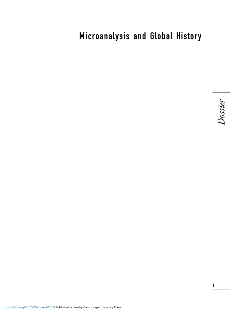 Global Microhistory A Case To Follow | PDF | Globalization | Science