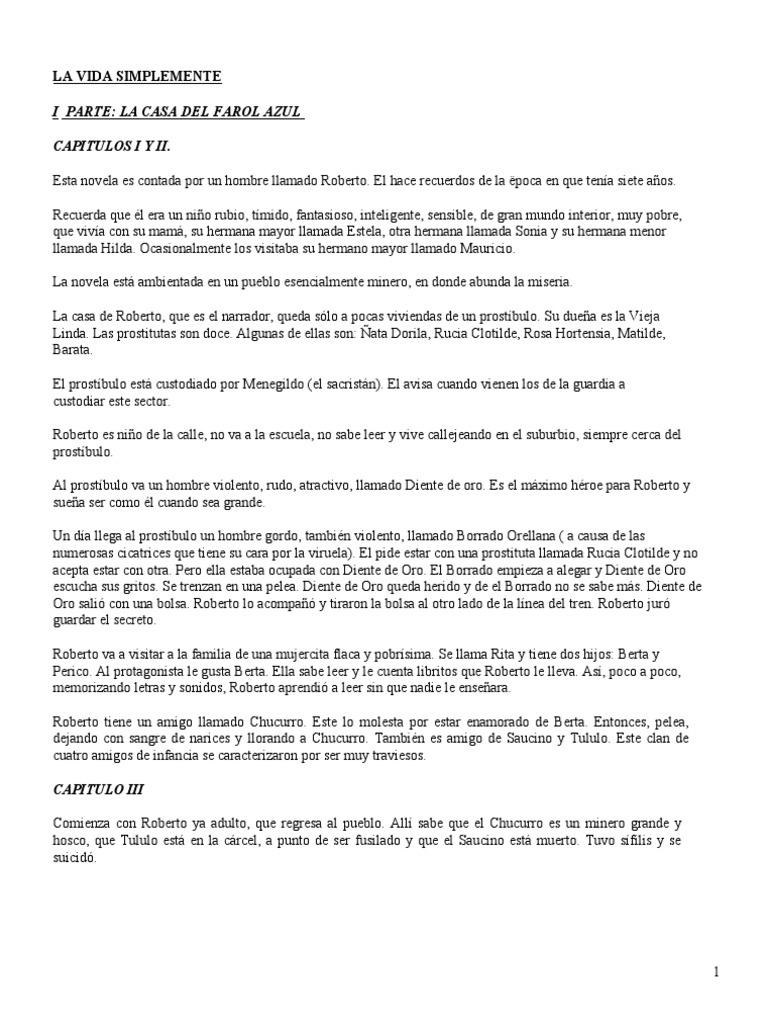 Resumen La Vida Simplemente Iii | PDF