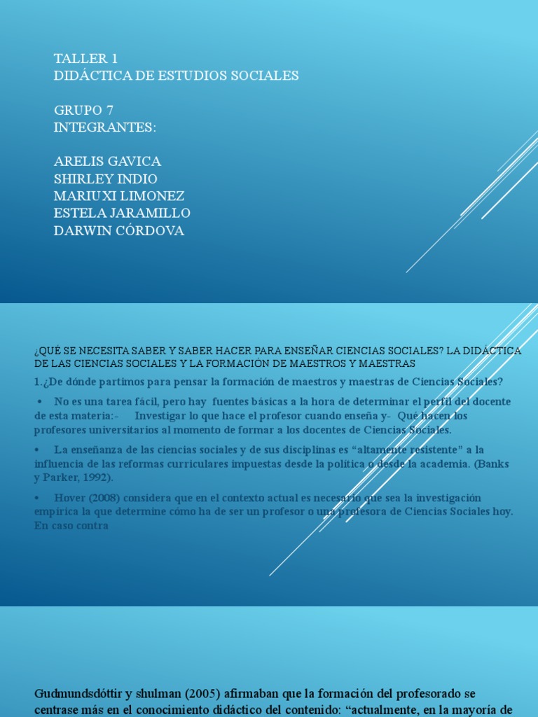 Didáctica en Ciencias Sociales | PDF | Maestros | Educacion Docente