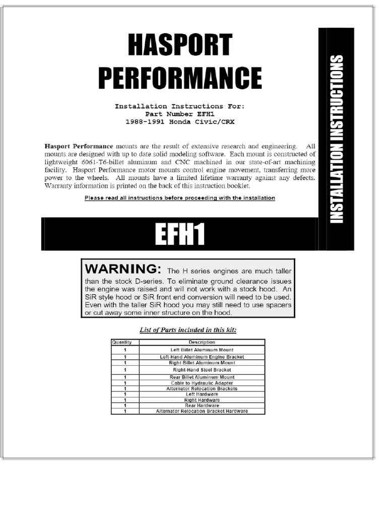 EFH1 Mount | PDF