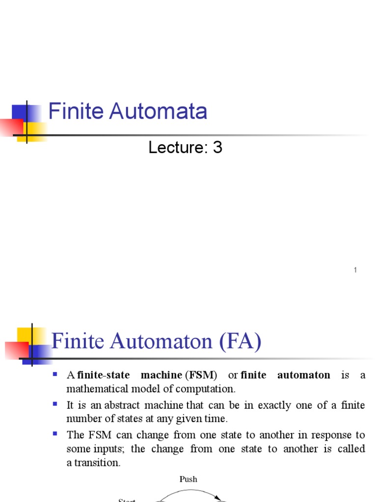 3 FiniteAutomata Anim | PDF | Theory Of Computation | Theoretical Computer Science