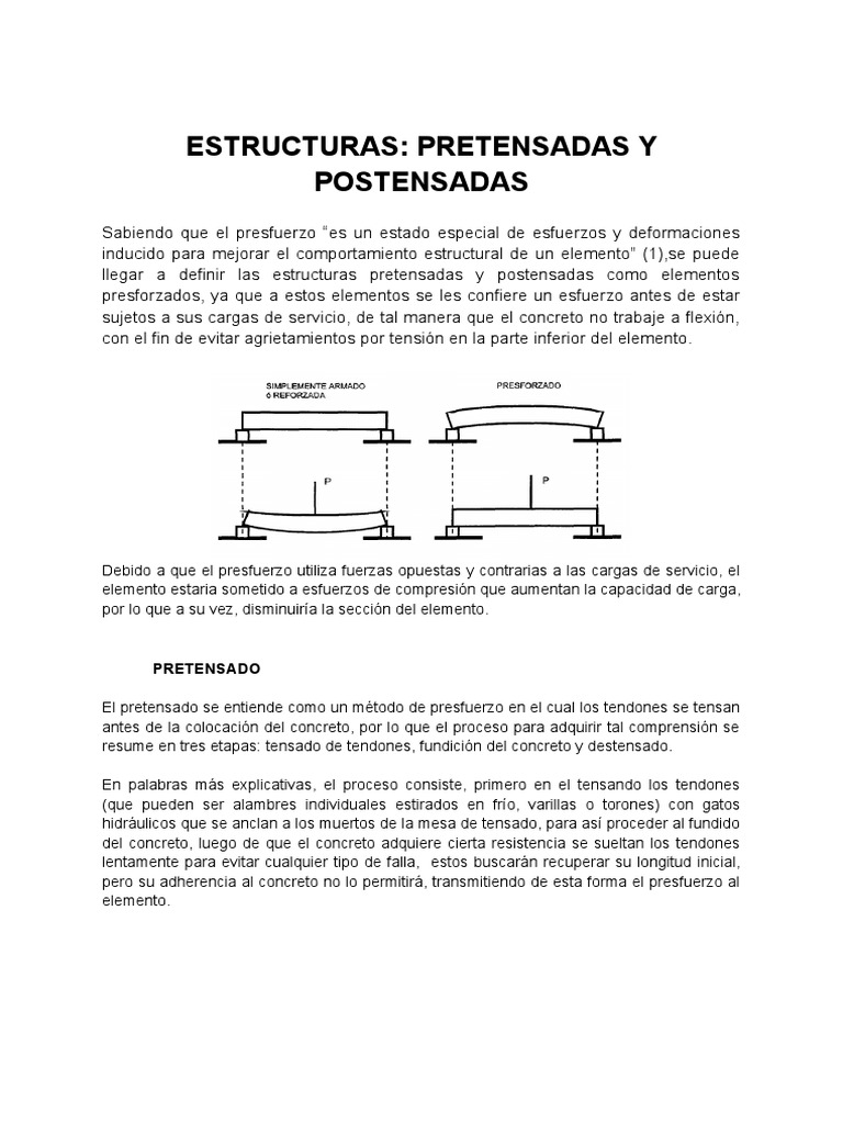 ESTRUCTURAS_ PRETENSADAS Y POSTENSADAS | PDF | Hormigón pretensado ...