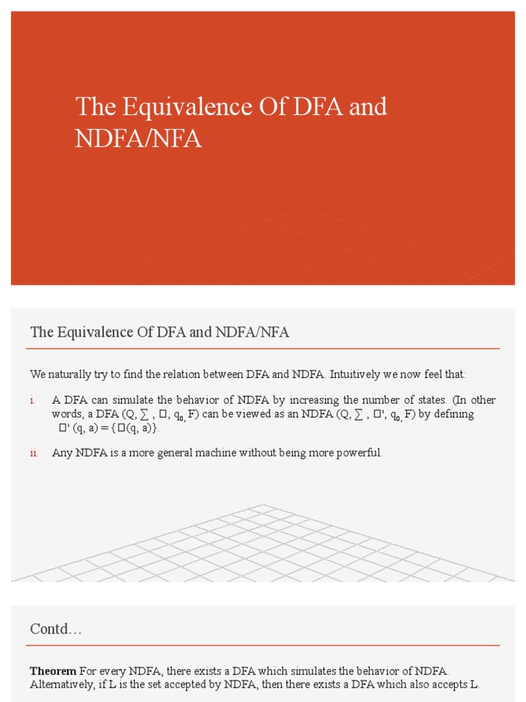 The Equivalence of DFA and NDFA | PDF | Mathematics | Theory Of Computation