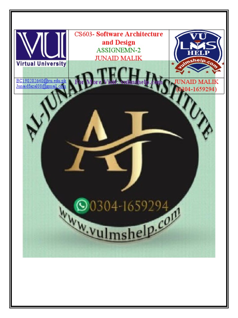 CS603 SOLUTION-2 by JUNAID | PDF | Systems Engineering | Information Technology