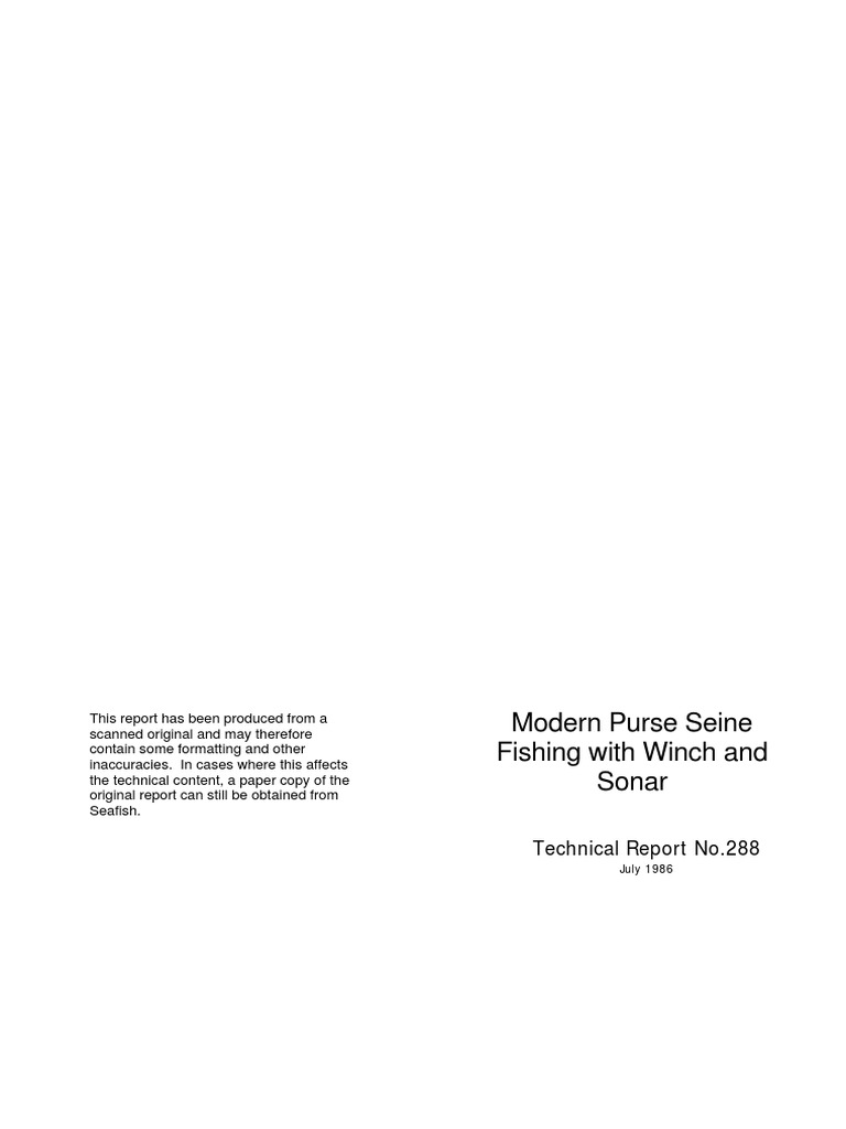 Modern Purse Seine Fishing Techniques | PDF | Sonar | Fish And Humans
