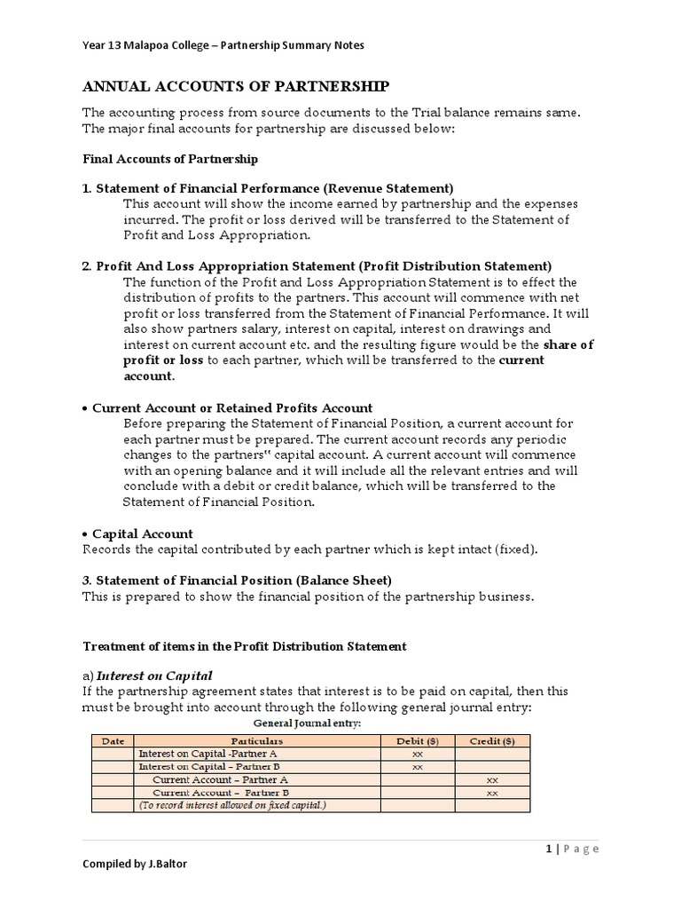 Partnership Accounting Guide | PDF | Debits And Credits | Income Statement