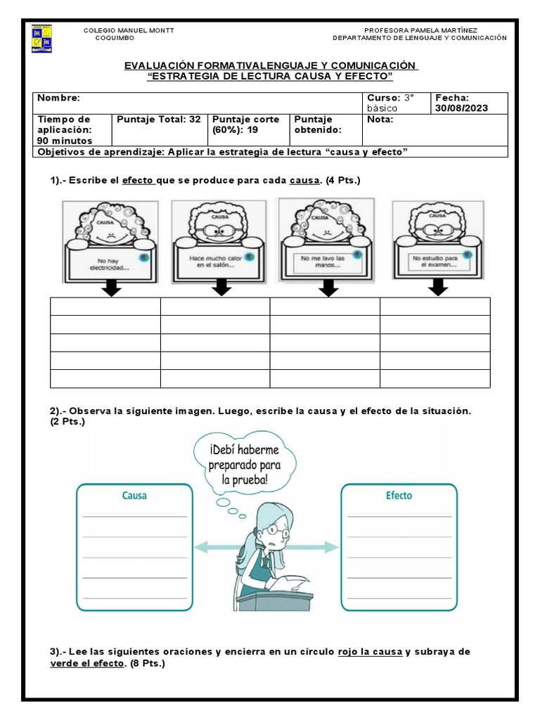 Estrategia de Lectura: Causa y Efecto | PDF