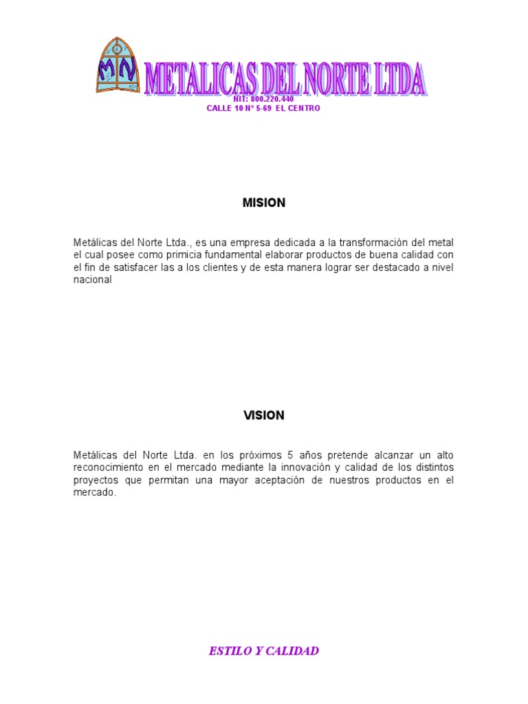 Mision y Vision Manual Funciones | PDF | Calidad (comercial) | Contabilidad