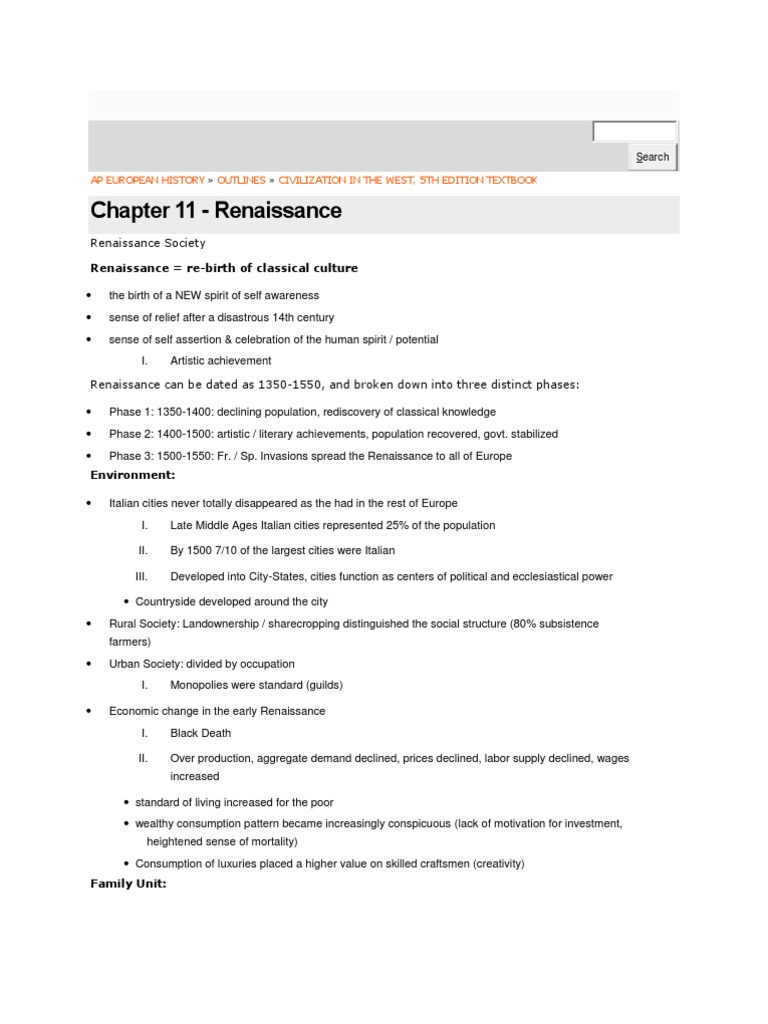 AP Euro Notes | Download Free PDF | Renaissance | Humanism