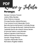 GUION Romeo Y Julieta | PDF | Romeo y Julieta | Tragedias de Shakespeare