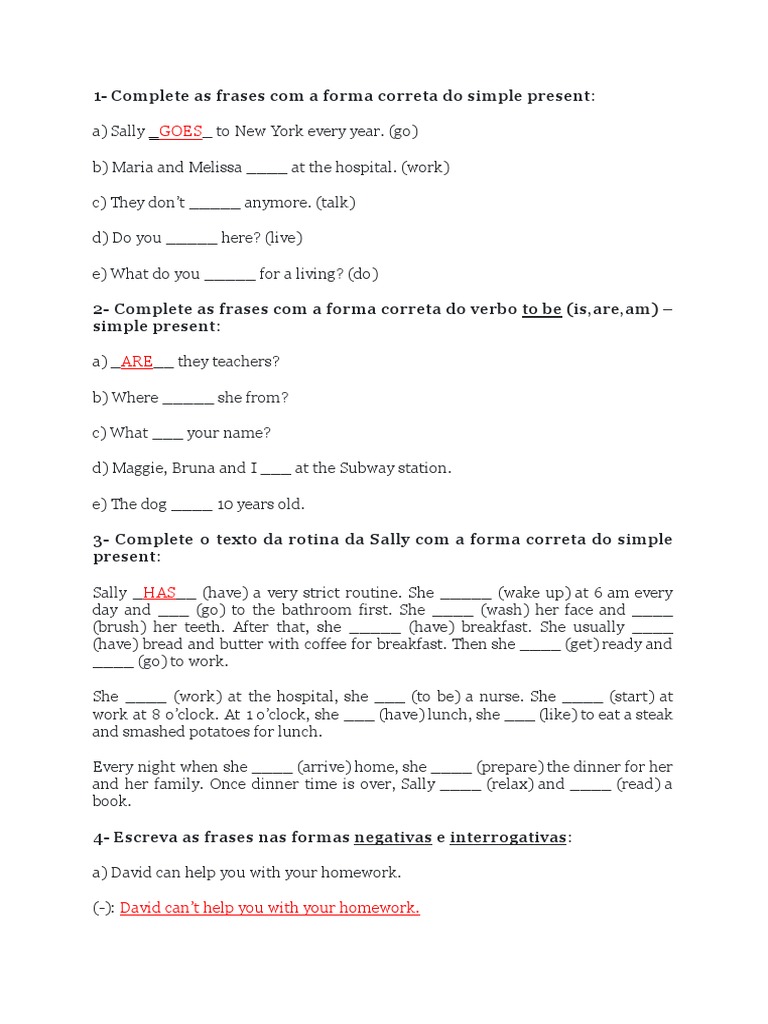 Simple Present Practice - 2 | PDF | Lunch | Meal