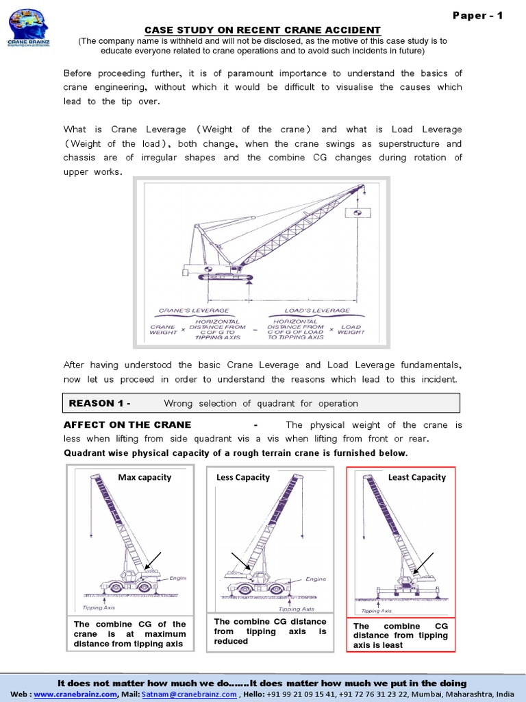 A Case Study - Mobile Cranes Can Also Tip Without Load | PDF | Crane ...