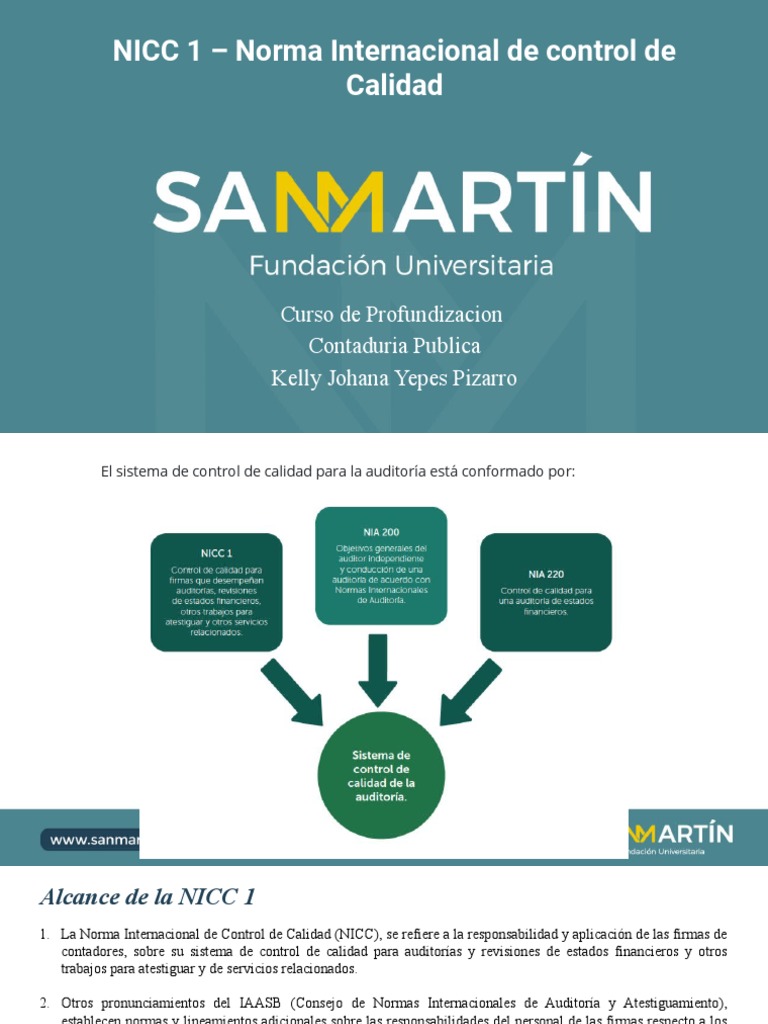 Nicc 1 | PDF | Calidad (comercial) | Auditoría