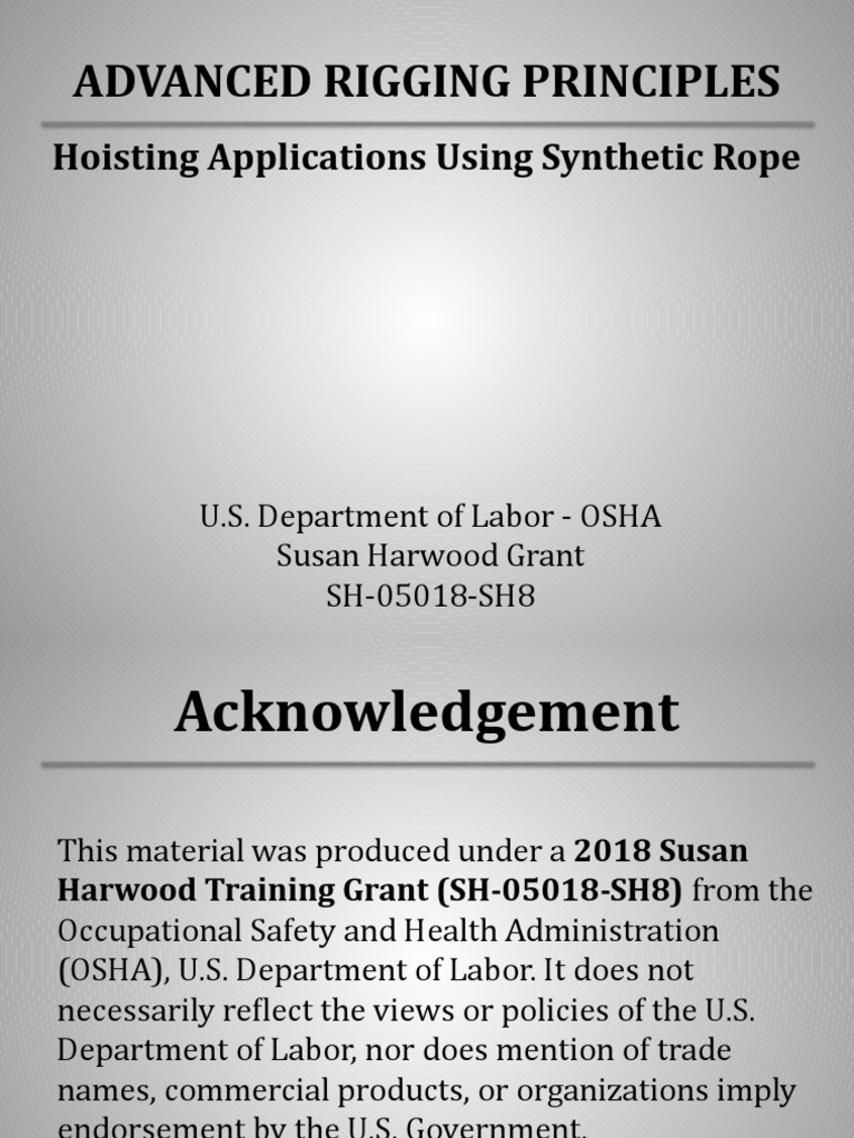 Advanced Rigging Principles Pdf Occupational Safety And Health