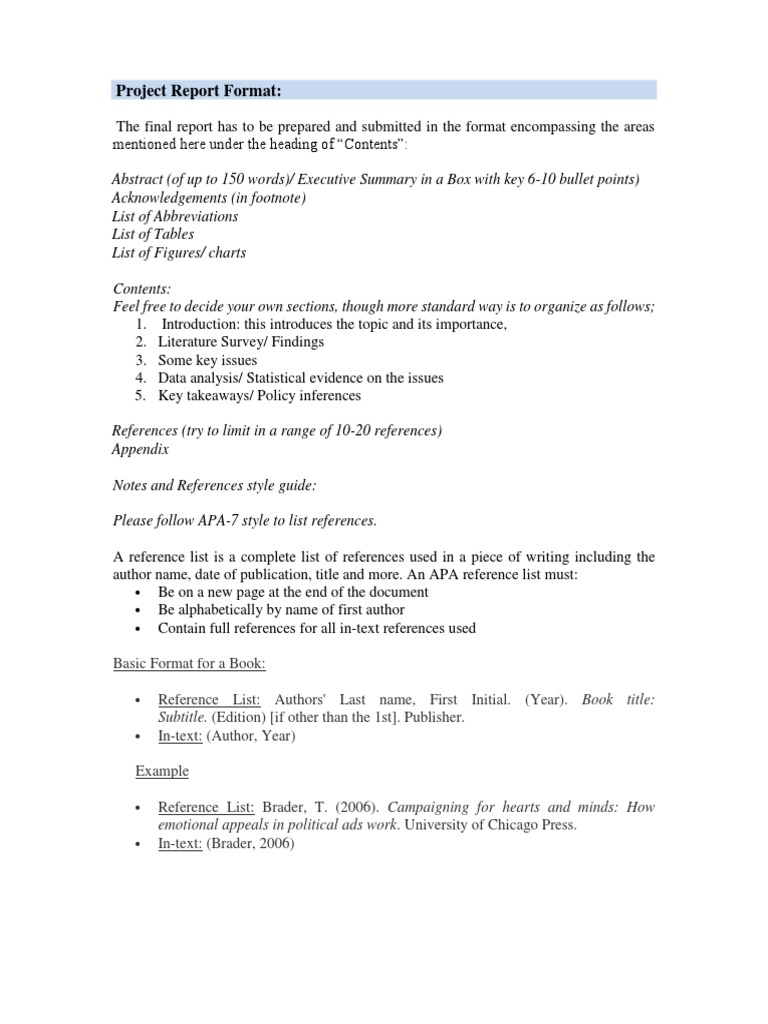 Project Report Format | PDF | Apa Style | Human Communication