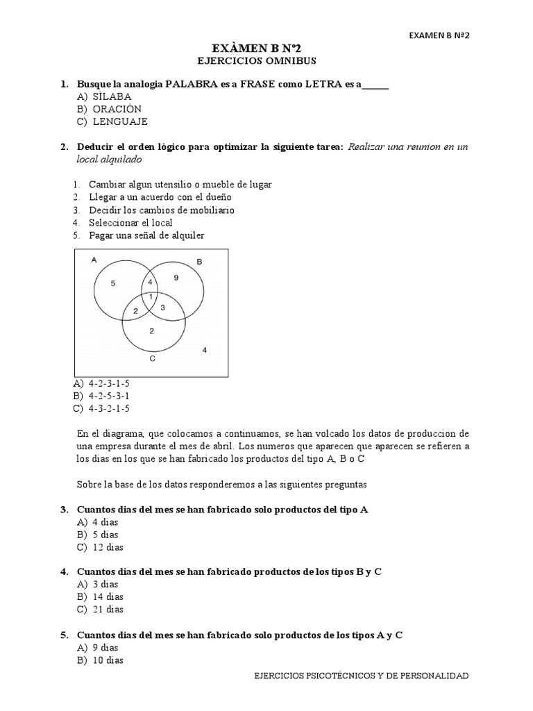 Examen B (Omnibus) | PDF | Salario
