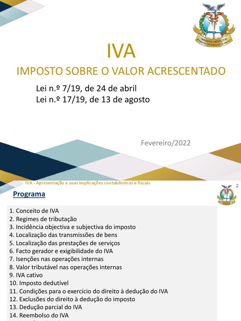 OCPCA - Formação IVA - 2022 | PDF | Imposto sobre Valor Agregado (IVA ...