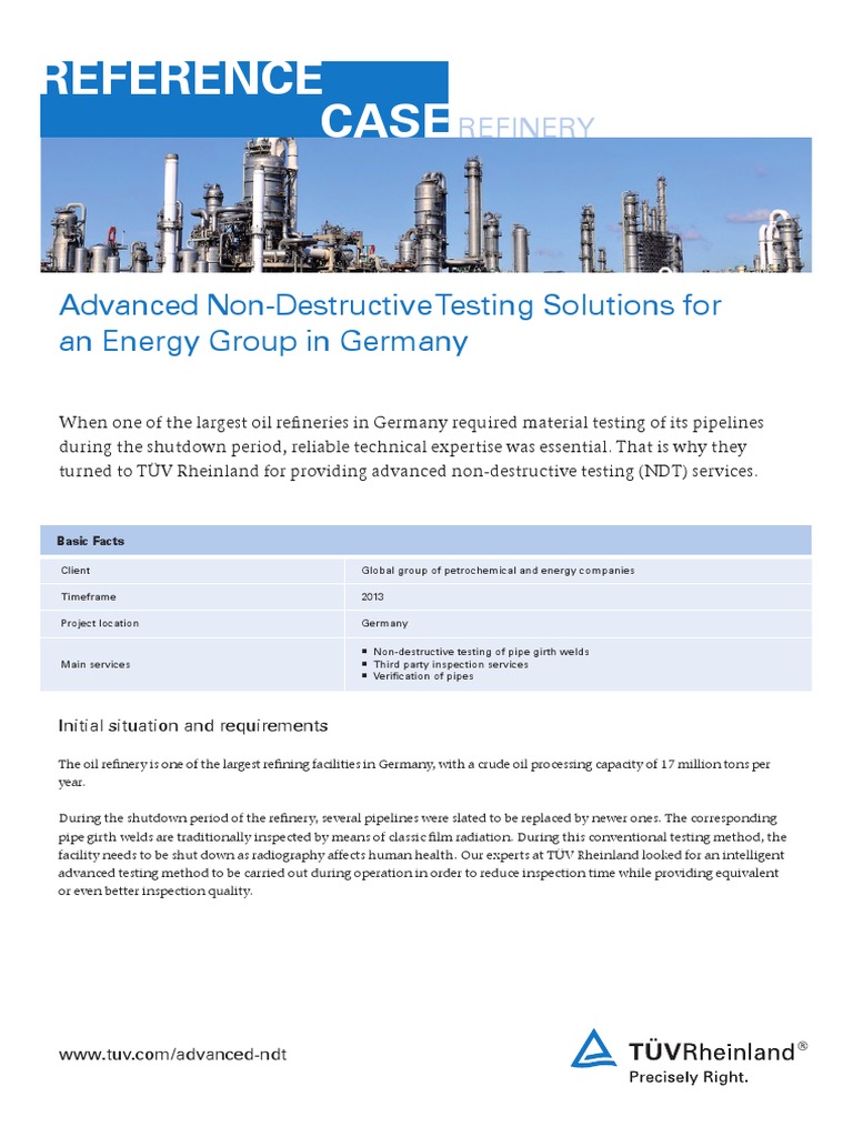 Advanced NDT Solutions for Refineries | PDF | Nondestructive Testing ...