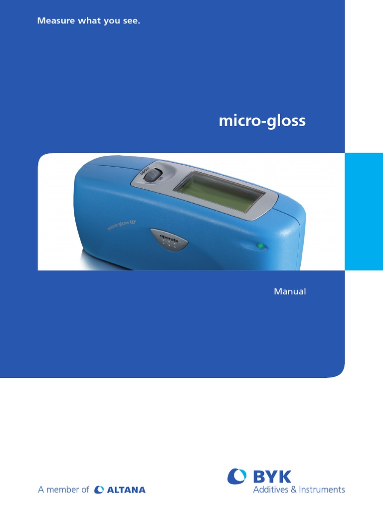Manual Micro-Gloss 260020398 - English - 1008 | PDF | Calibration ...
