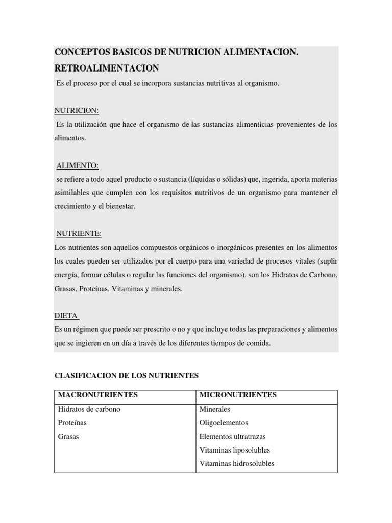 Conceptos Basicos de Nutricion PDF | PDF | Alimentos | Nutrición