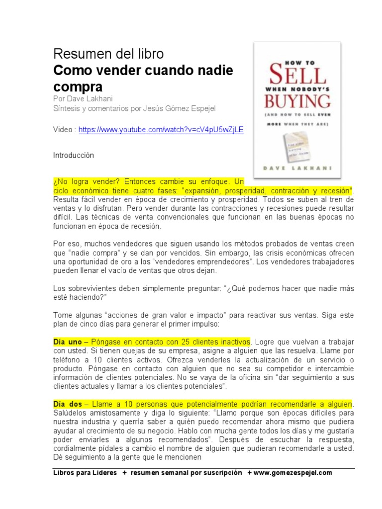 Como Vender Cuando Nadie Compra Pdf Internet Blog