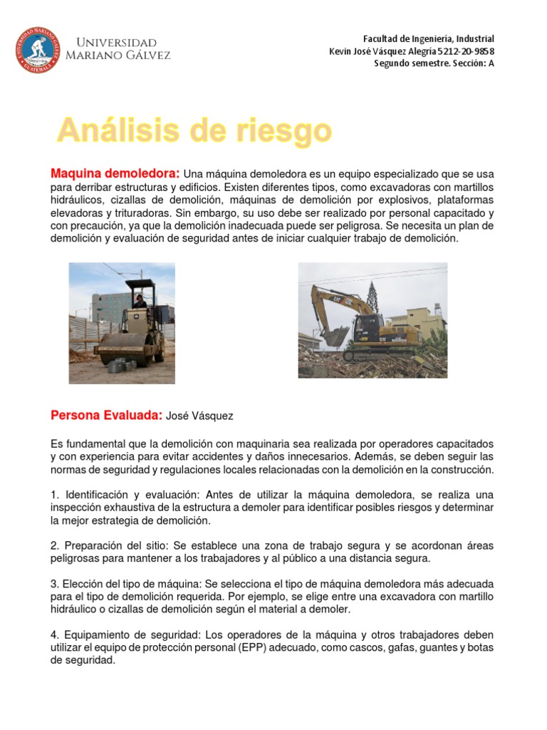 Análisis de Riesgos | PDF | Demolición