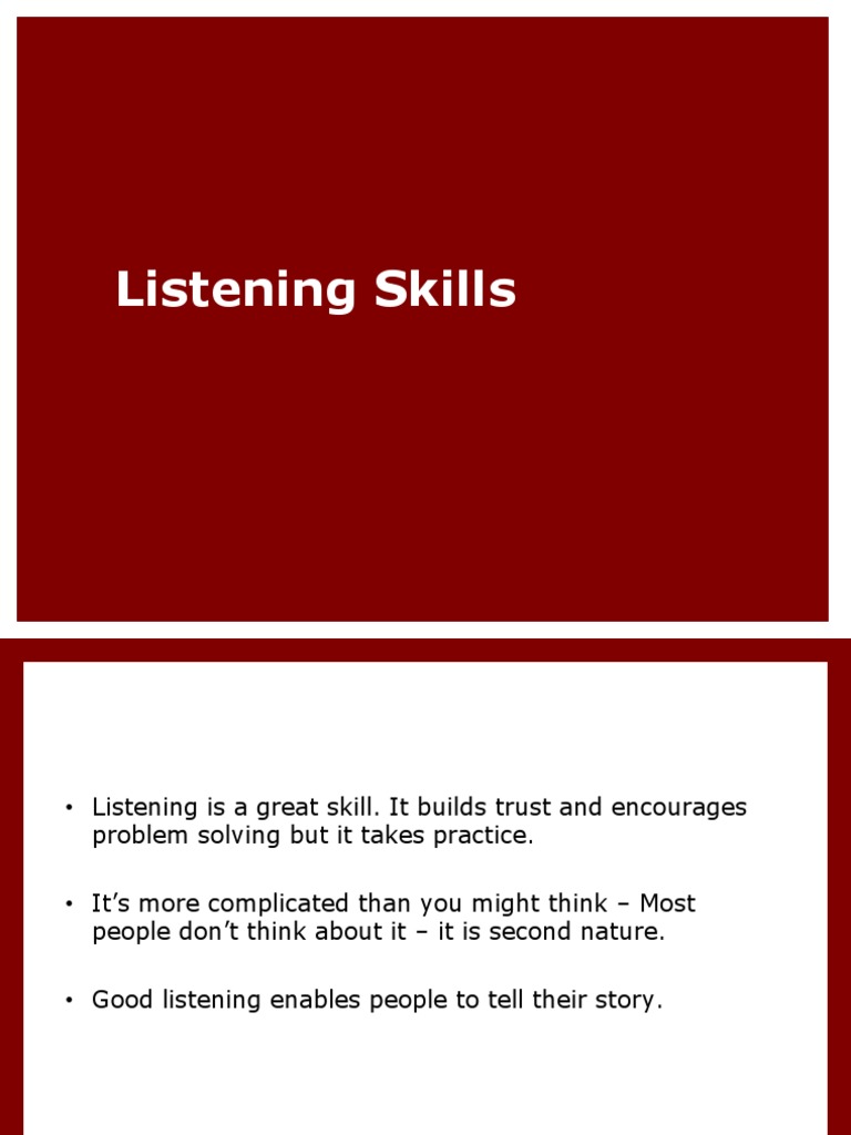 Effective Listening Skills | PDF | Body Language | Mentorship