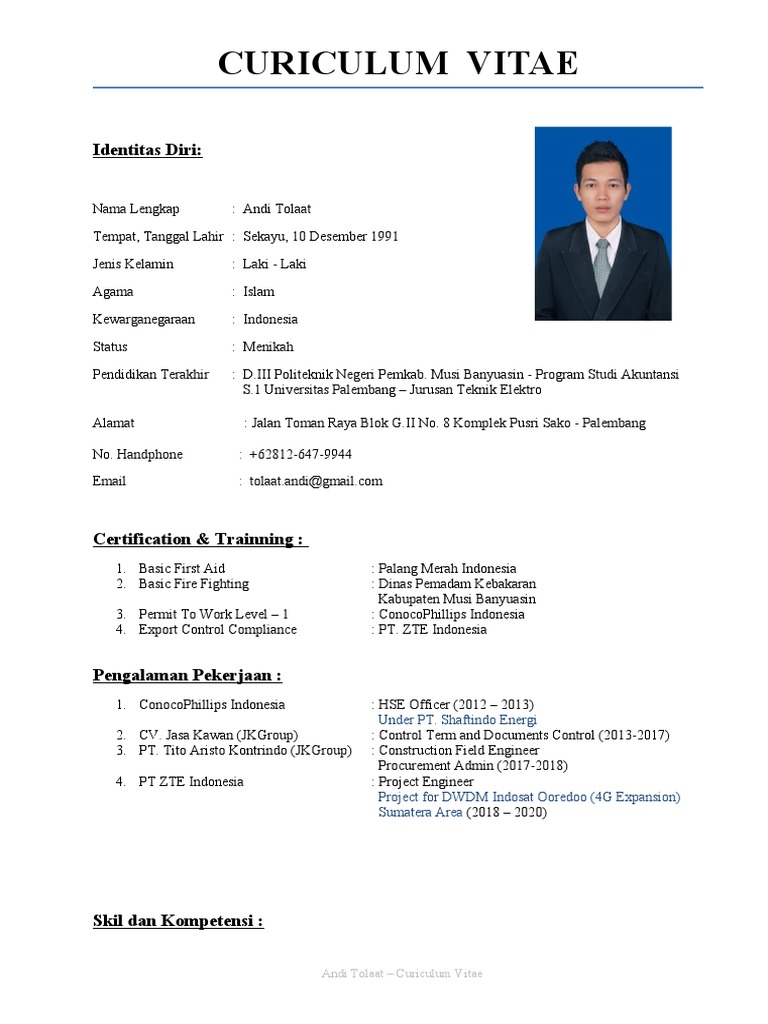 CV - Andi Tolaat 2021 | PDF