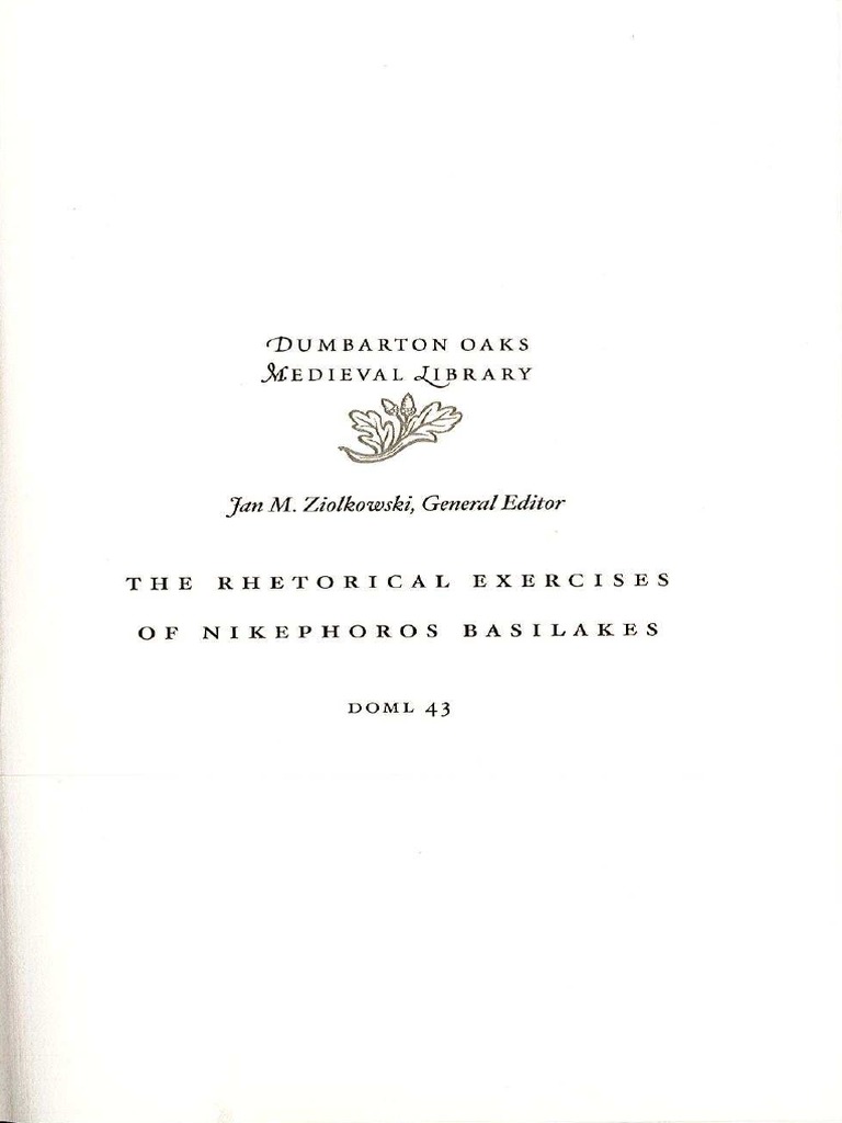 The Rhetorical Exercises of Nikephoros B | PDF