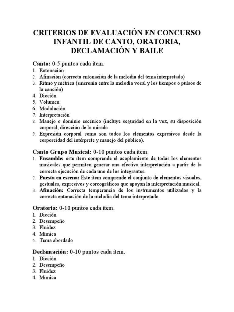 Criterios de Evaluacion | PDF