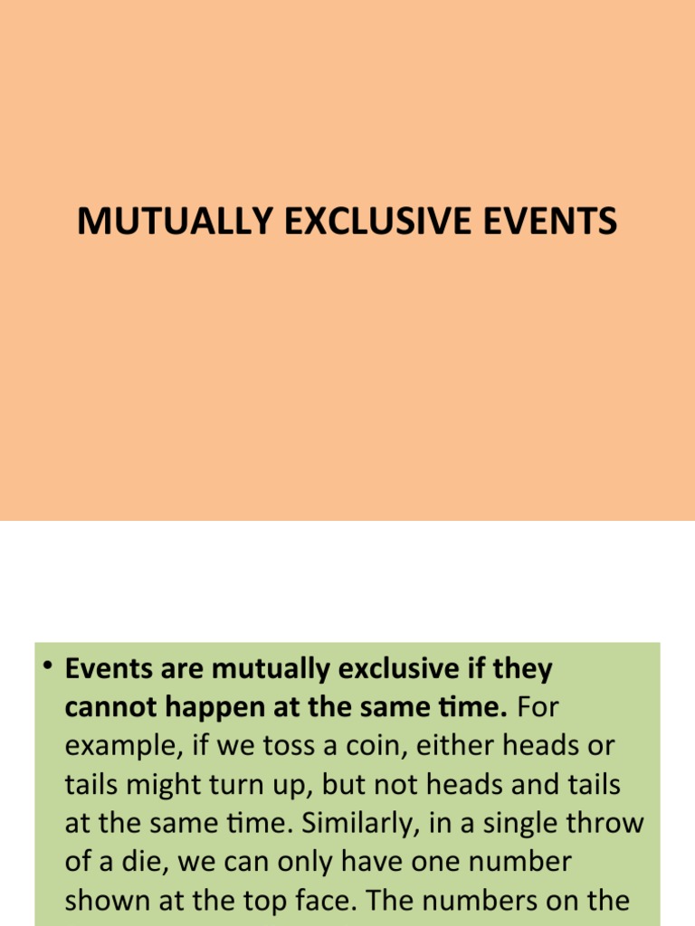 Mutually Exclusive Events | PDF | Probability | Mathematics