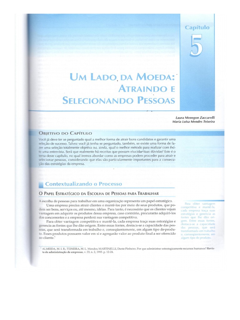 Capítulo 5 - Gestão Do Fator Humano | PDF