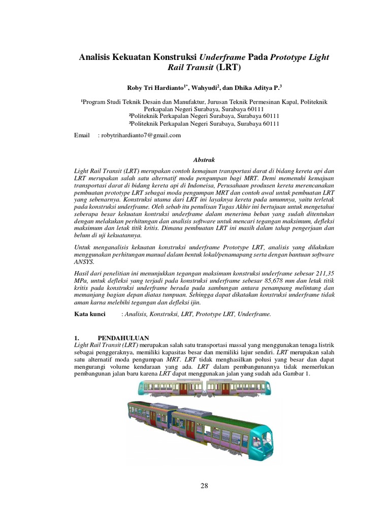 Analisis Kekuatan Underframe Prototype LRT | PDF | Metode & Bahan Ajar