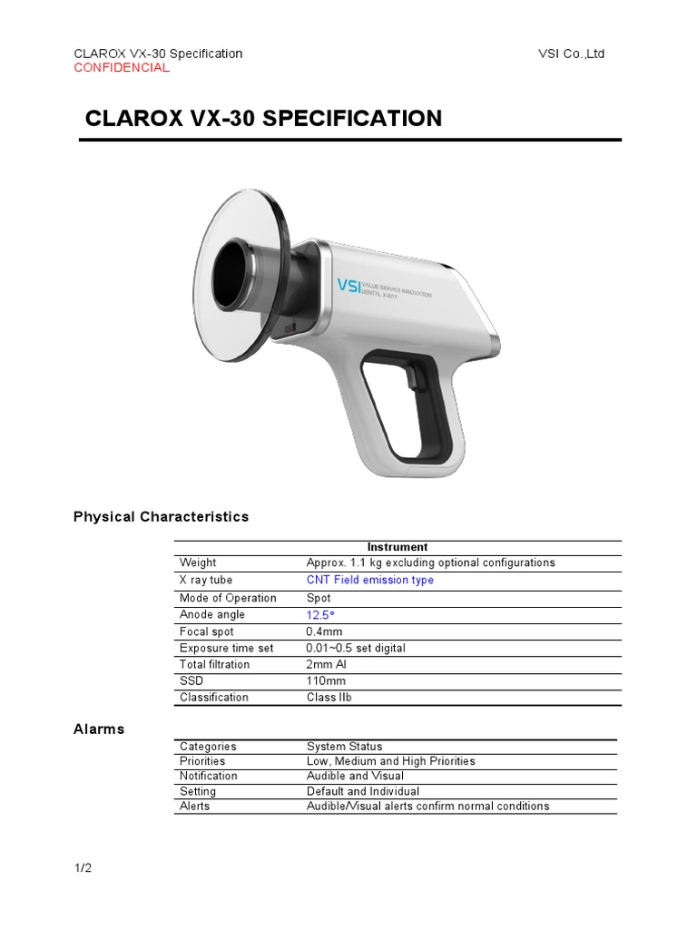 clarox-vx-30-portable-x-ray-machine | PDF | Vacuum Tube | Physical Quantities