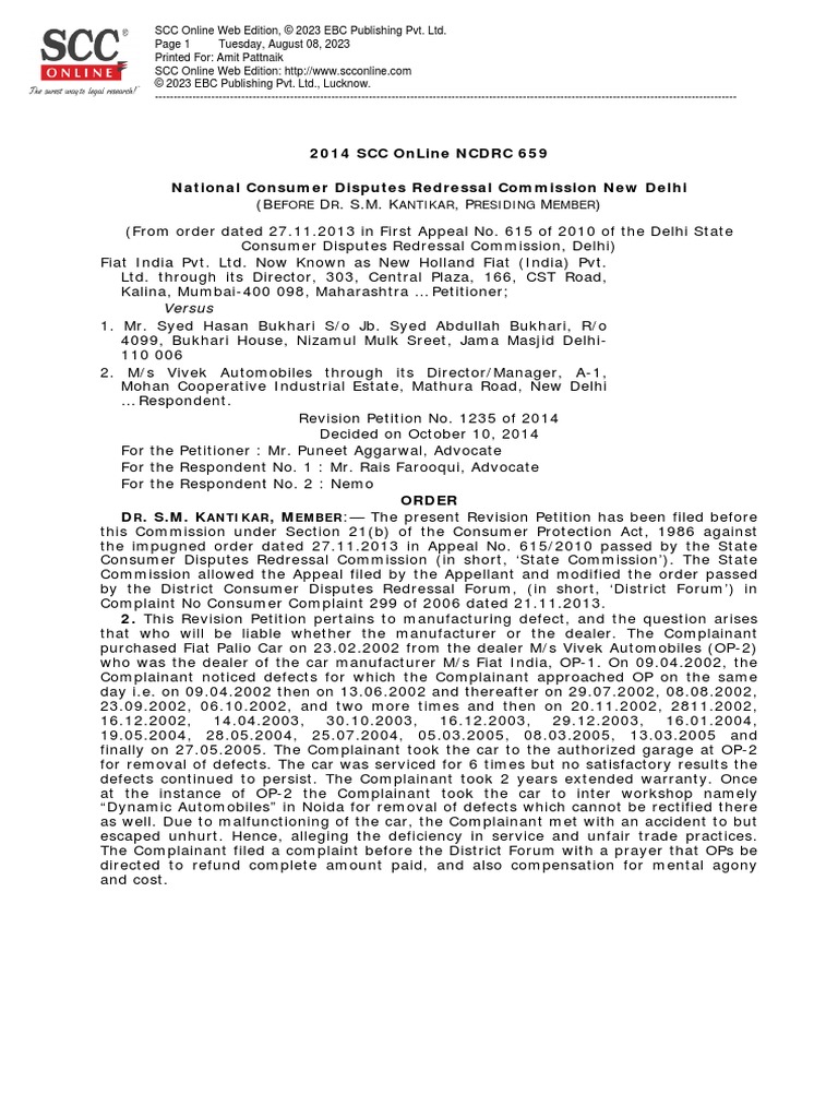 NCDRC Case | Download Free PDF | Justice | Crime & Violence