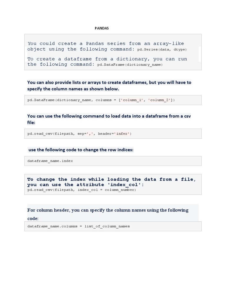 Pandas Notes | Download Free PDF | Software Engineering | Information ...