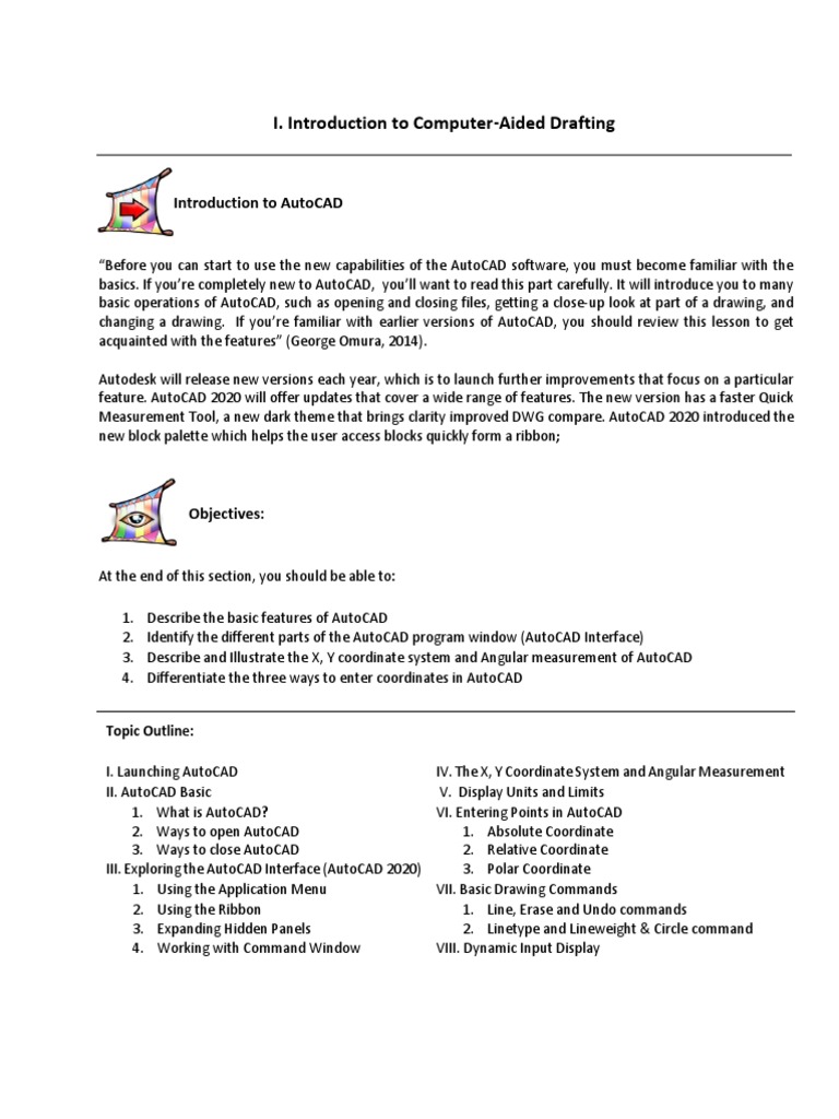 Introduction To Autocad Pdf Auto Cad Icon Computing