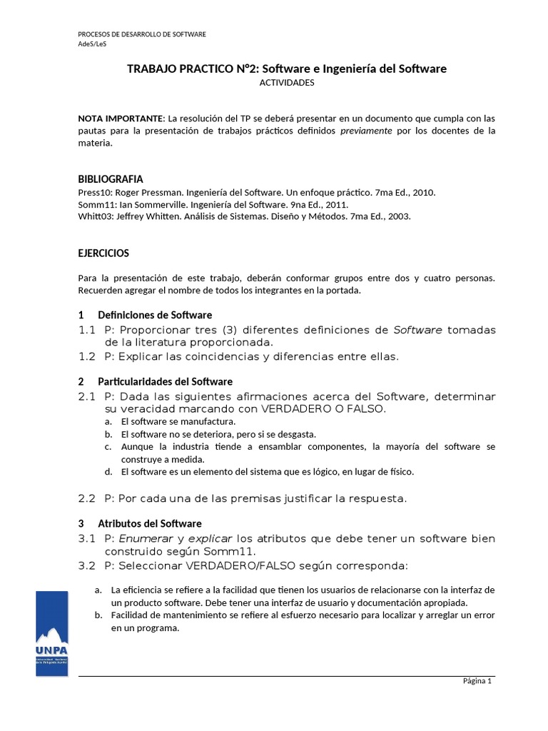 pds-TP2 (Actividades) | PDF | Software | Ingeniería de software