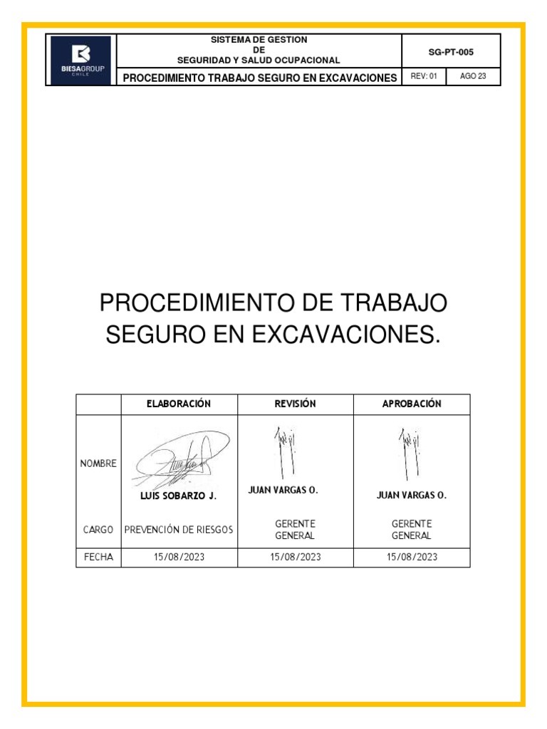 Seguridad en Excavaciones | PDF | Seguridad y salud ocupacional