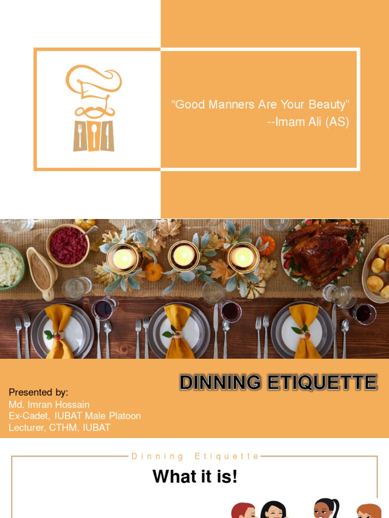 Table Manners | PDF | Spoon | Kitchen Utensil