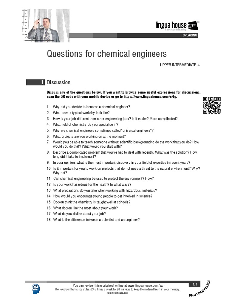 Discussion Questions for Chemical Engineers | PDF | Engineer | Cognition