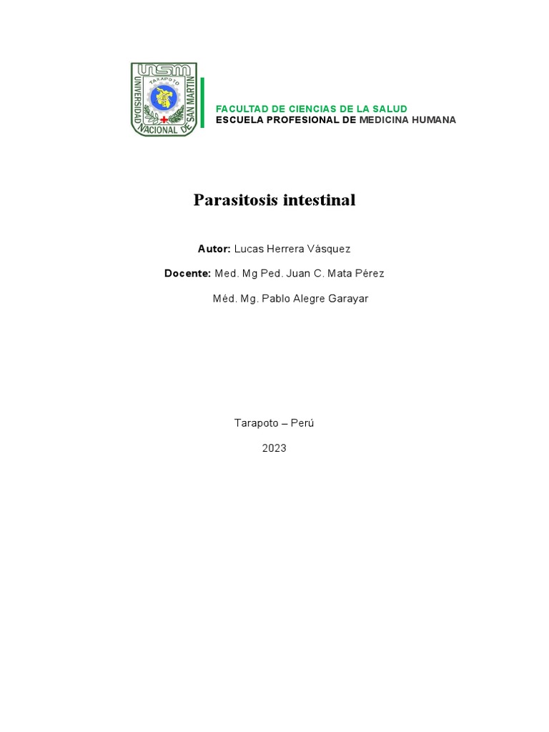 Parasitosis intestinal en niños | PDF | Diarrea | Heces
