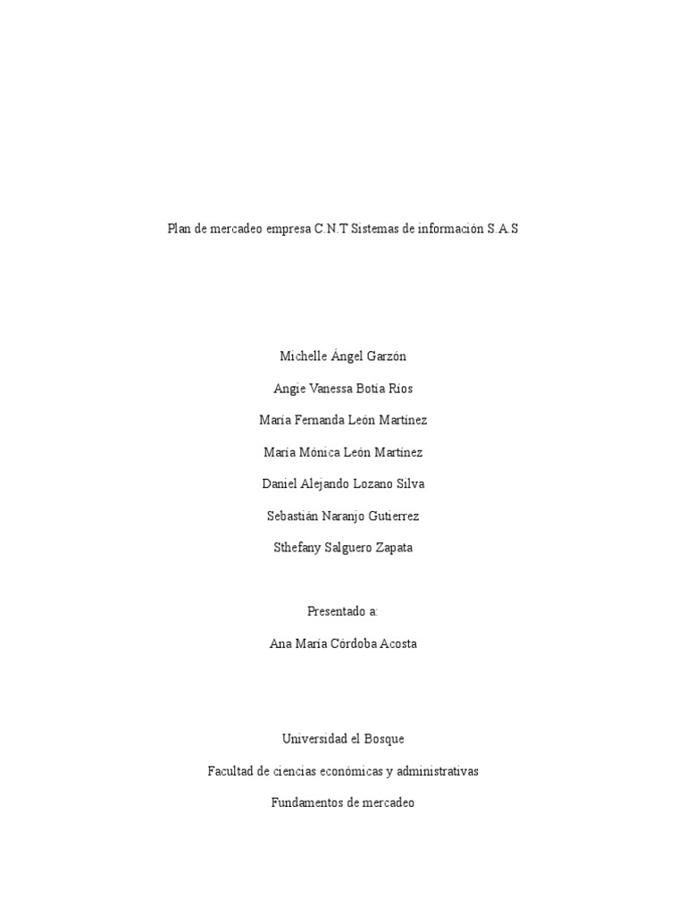 Plan de Marketing de CNT Sistemas | PDF | Marketing | Aplicación movil