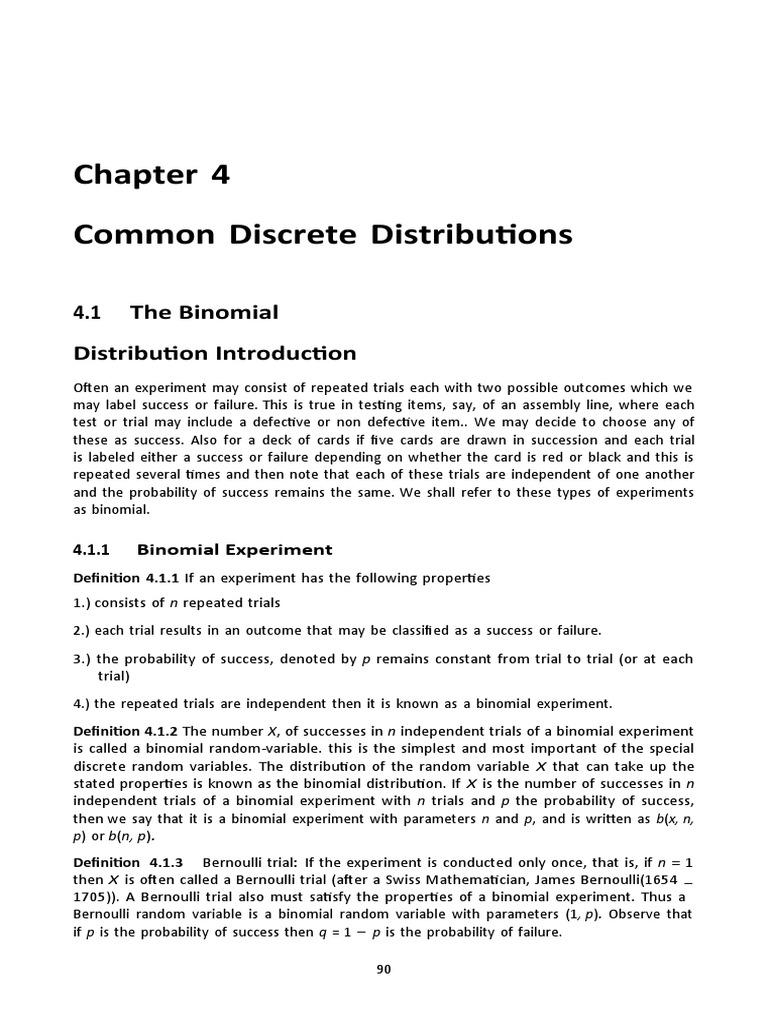 EPS - Chapter - 4 - Discrete Distributions - JNN - OK | PDF | Probability Distribution ...