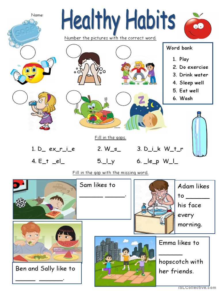 Healthy Habits Worksheet | PDF