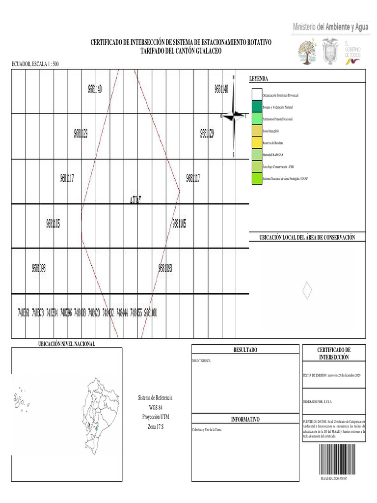 Mapa Certificado Intersecci N | PDF | Ecología | Protección del medio ambiente