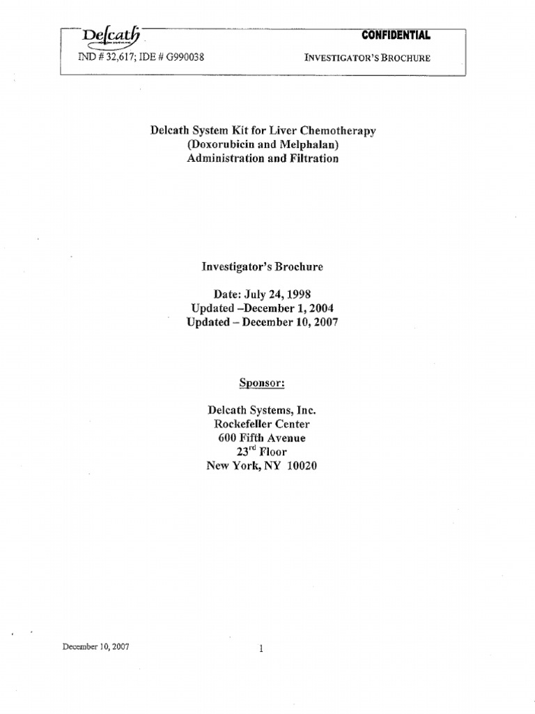 Delcath Systems IB 12-10-07 | PDF