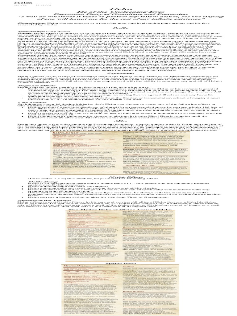 Helm | PDF | Forgotten Realms | Deities