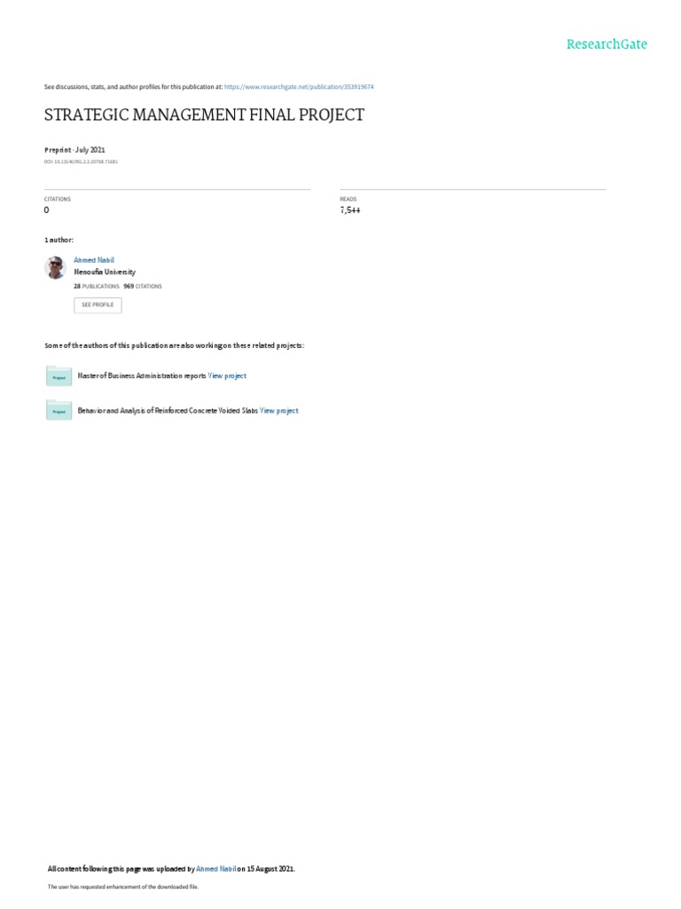 FinalProject StrategeicManagement 63H 2021 | PDF | Cost Of Living ...